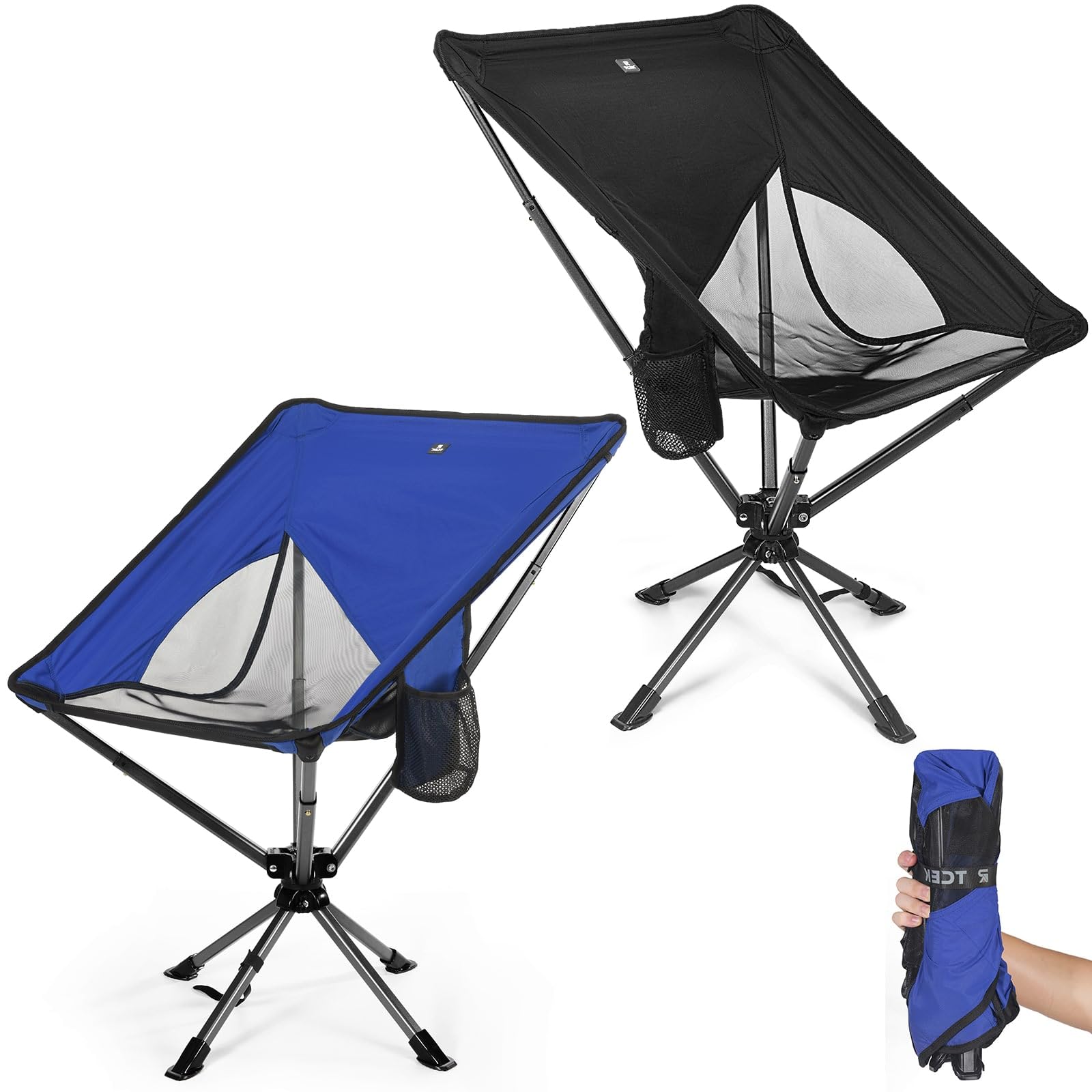 Amazon.com: TCEK Swivel Portable Chair - Small Compact Folding Chair ...