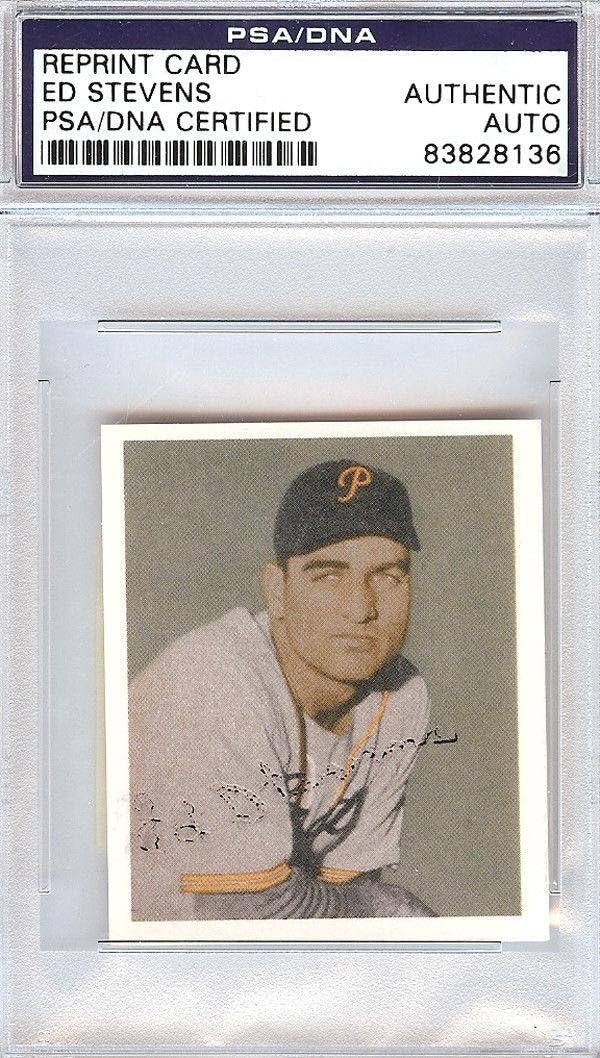 Ed Stevens Autographed Signed 1949 Bowman Reprints Card Pirates ...