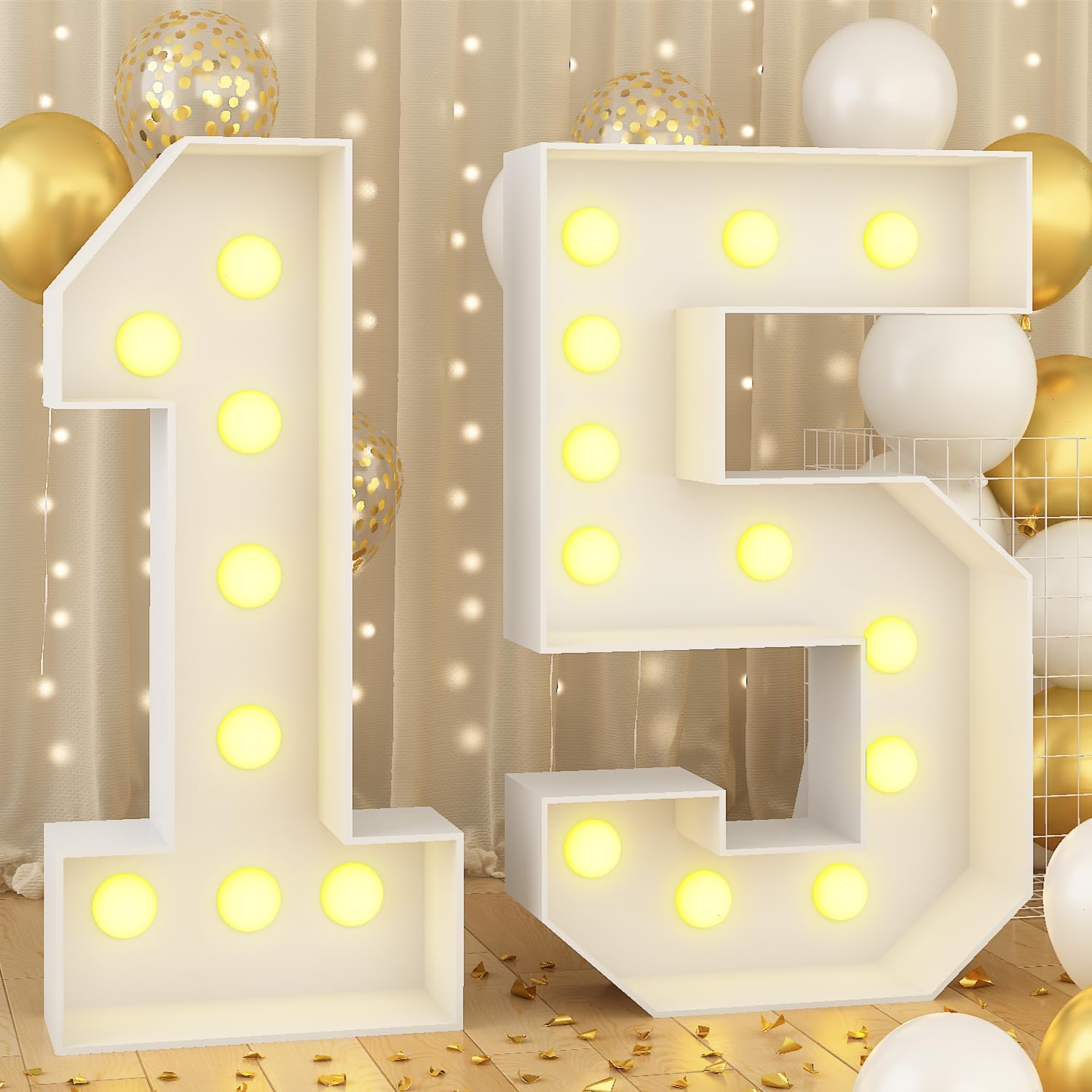 Amazon.com: Tongjoy 5FT Light Up Numbers 5, Marquee Numbers for 15th ...