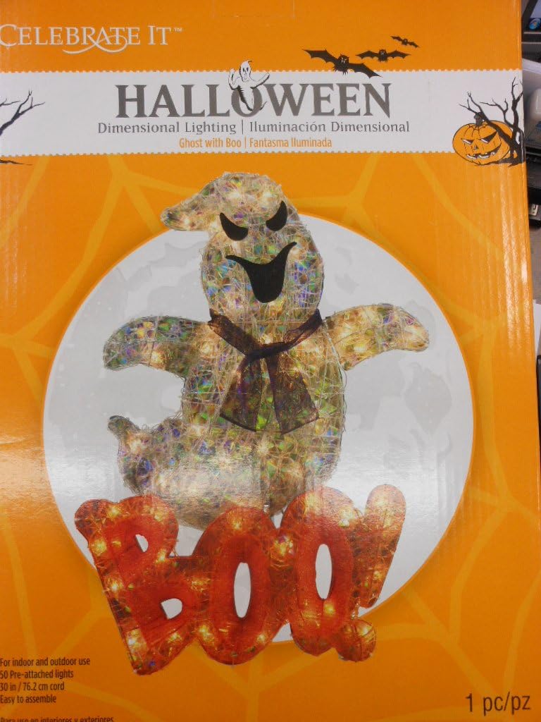 Amazon.com : Halloween Dimensional Lighting "Ghost with Boo" : String ...