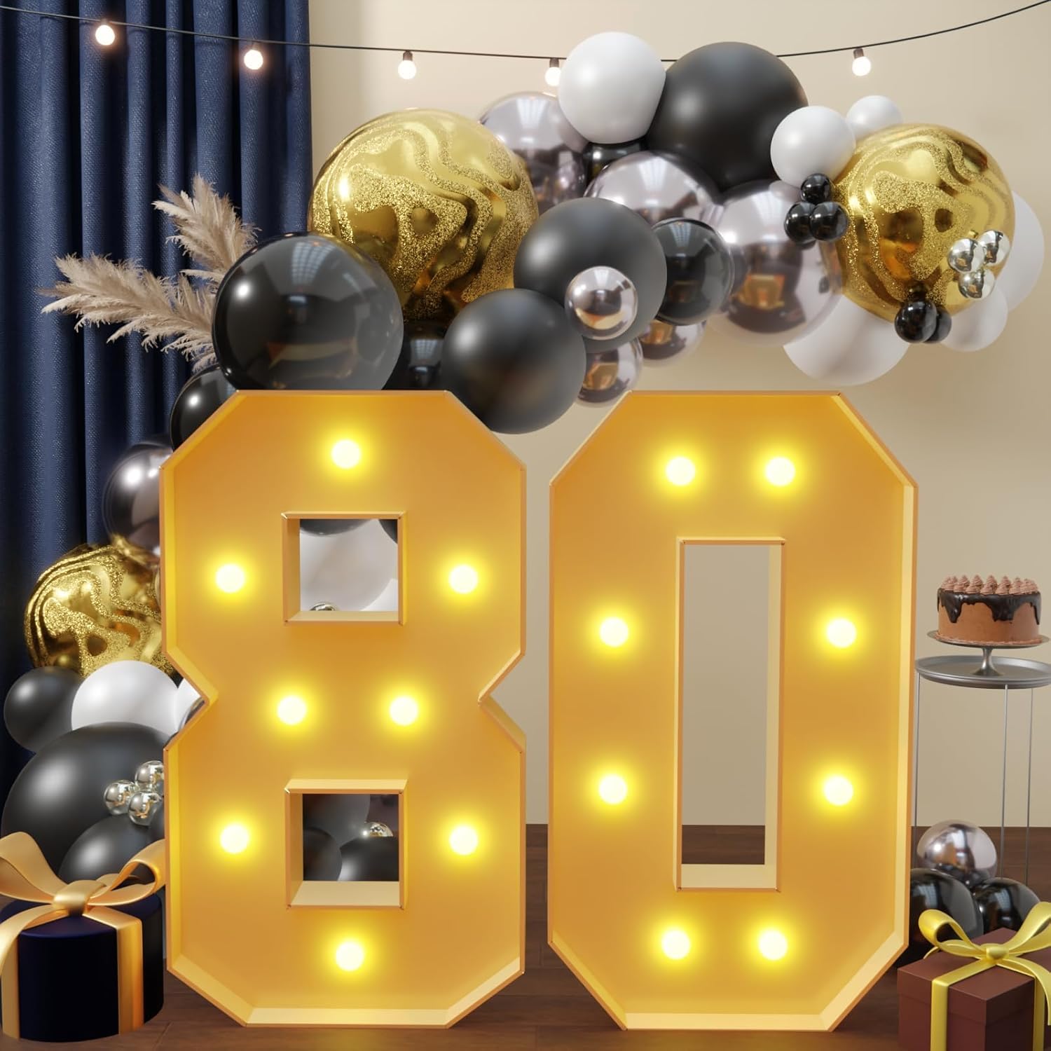 Amazon.com: imprsv 3FT Light Up Numbers, Marquee Numbers 80th Birthday ...