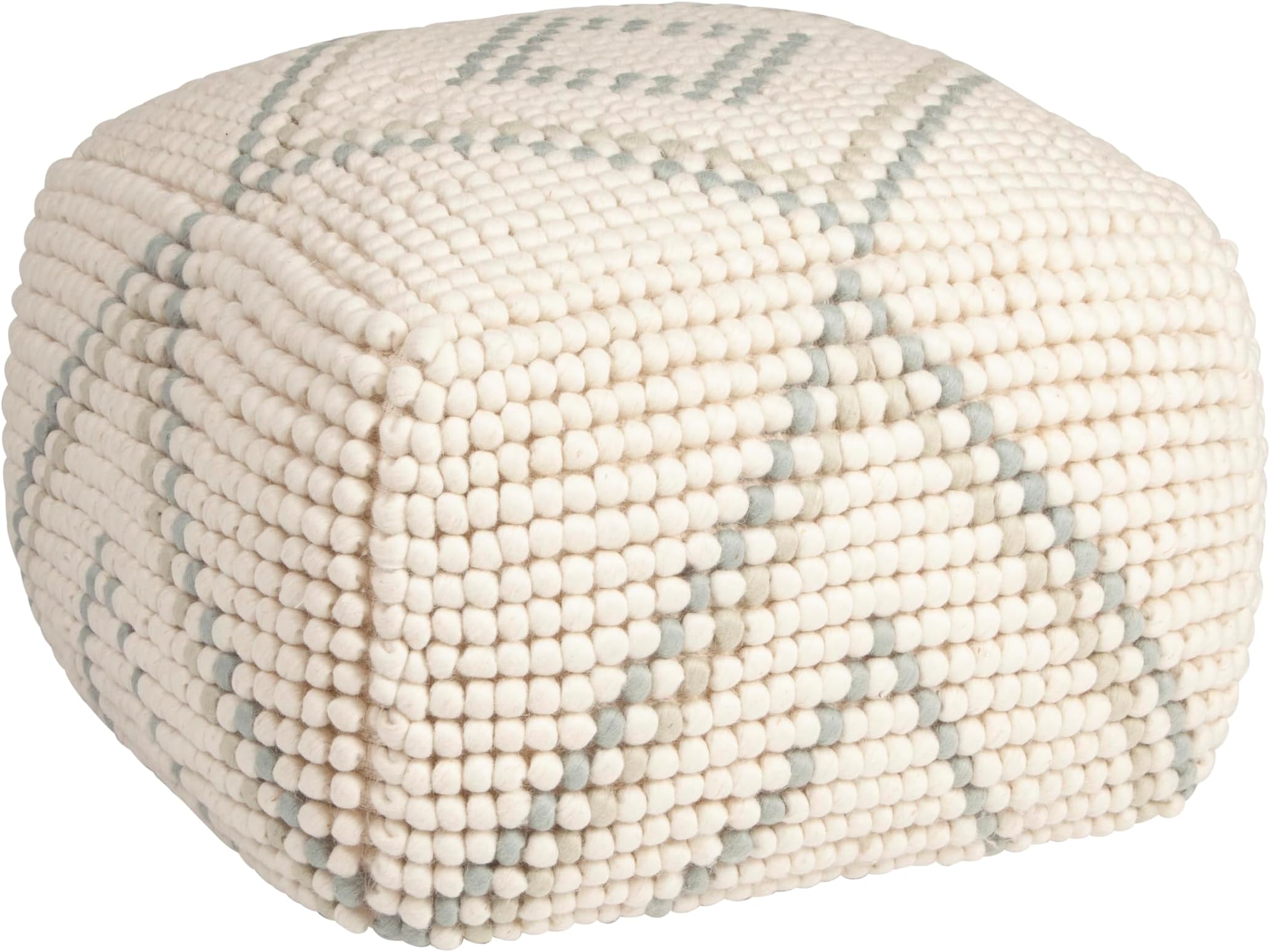 Amazon.com: Cream New Zealand Pouf with Blue & Green Accents : Home ...