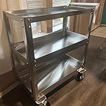Amazon.com: 3-Tier 14 Gauge Stainless Steel Utility Cart, 1100 lbs Heavy Duty Service Cart with ...