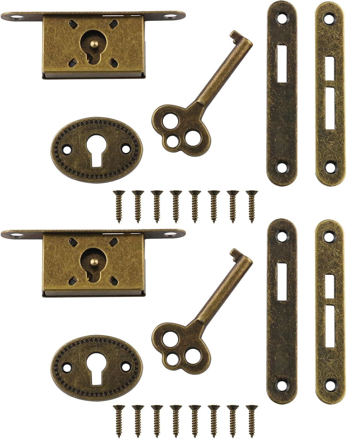 JianLing 2 Sets Retro Stealth Lock Jewelry Box Gift Box Small Door ...