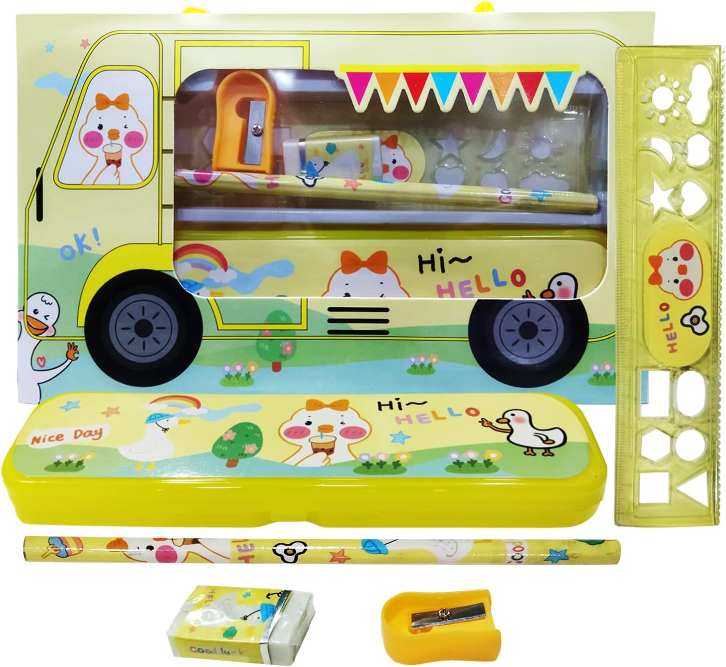 Buy Party Propz Metal Pencil Box For Kids, Set Of 5 Pcs Bus Pencil Box ...