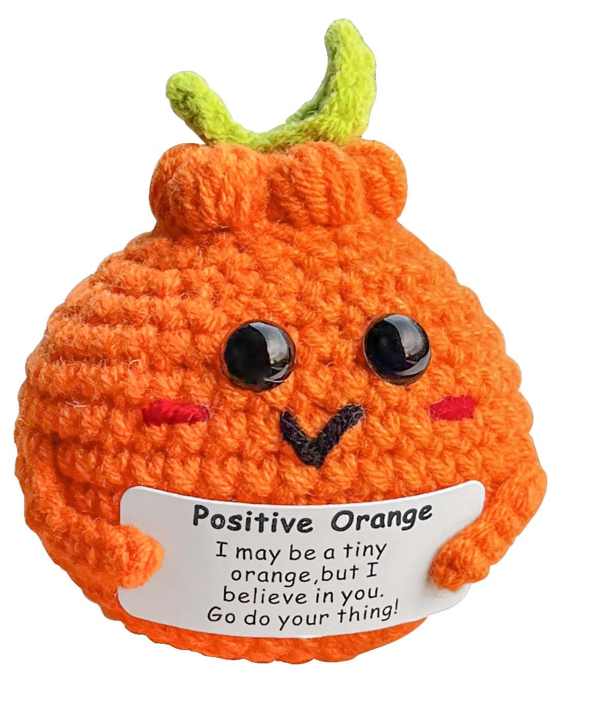 Amazon.com: Krinisou Crochet Positive Orange, Emotional Support Knitted ...