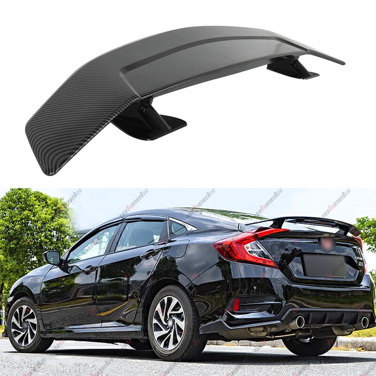 Amazon.com: WheelX 46inch Universal Rear Spoiler, Trunk Wing ABS Tail ...