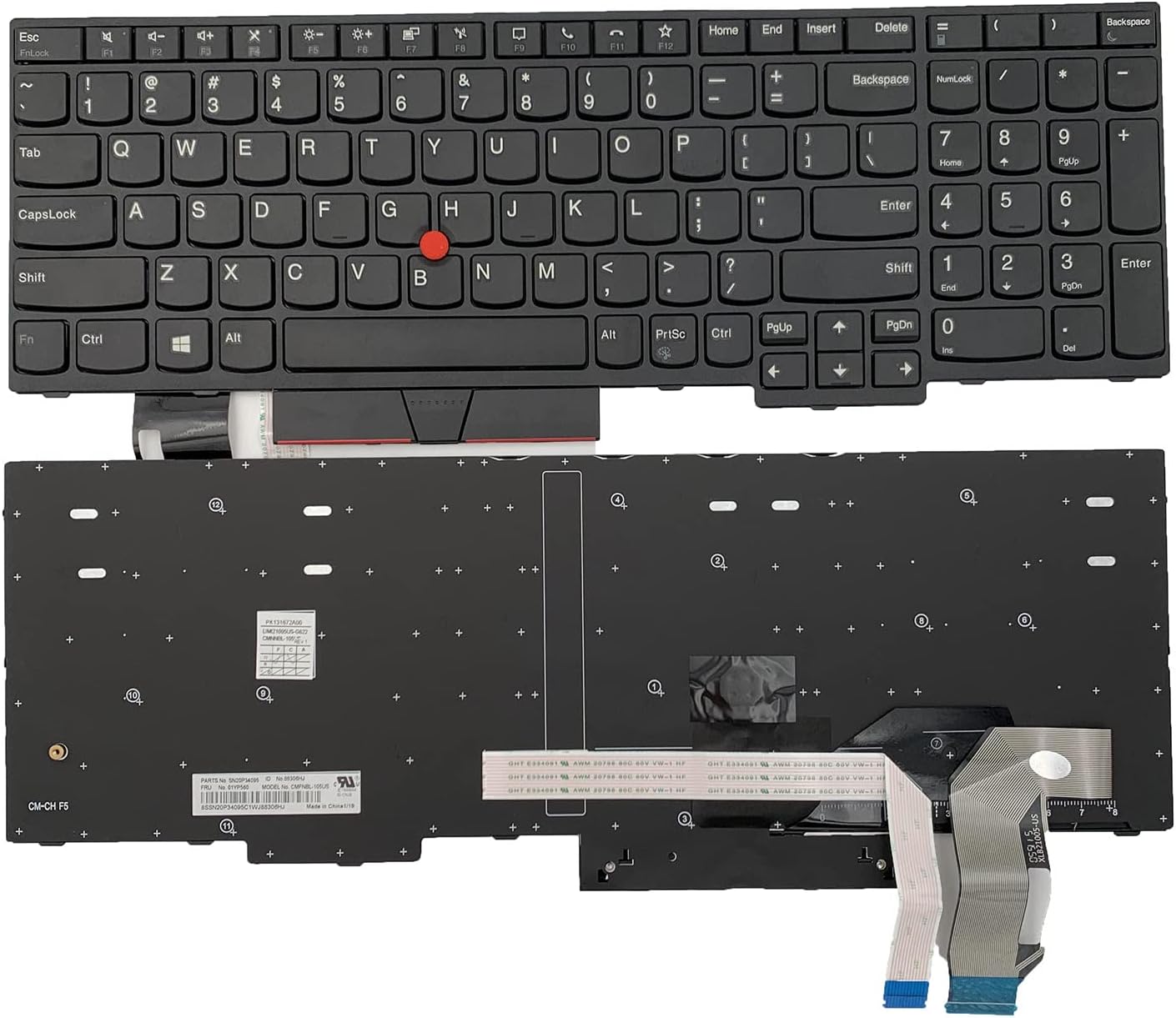 Amazon.com: AUTENS Replacement US Keyboard for Lenovo ThinkPad E580 ...