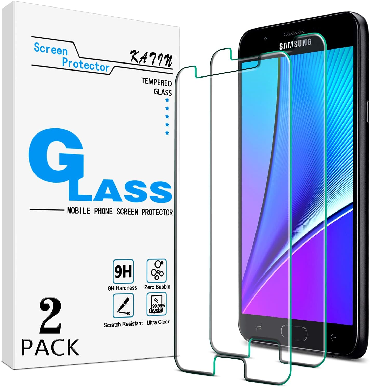 Amazon.com: KATIN [2-Pack] Screen Protector For Samsung Galaxy J7 2018 ...