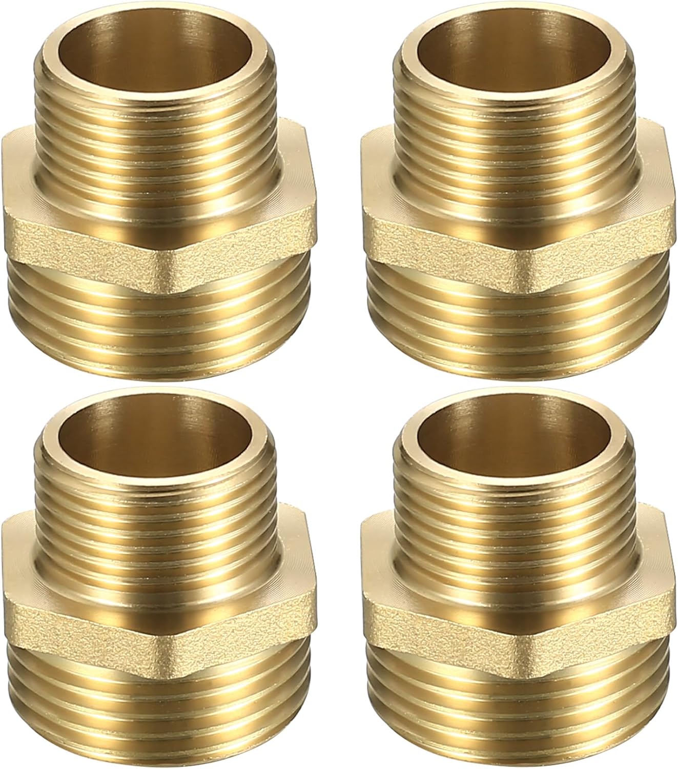 4 Pcs Brass Male to Male Straight Thread Pipe Nipple, G1 x G3/4 BSP ...