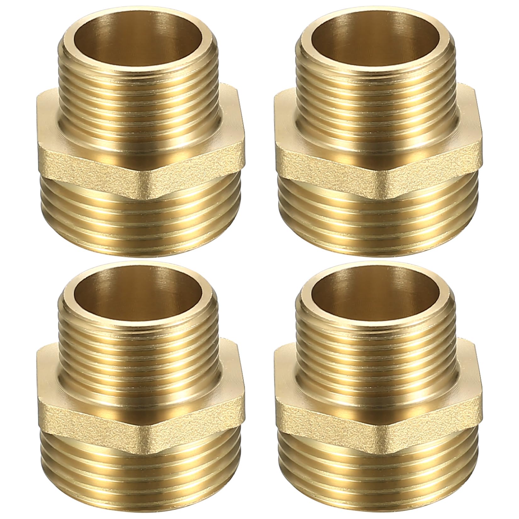 4 Pcs Brass Male to Male Straight Thread Pipe Nipple, G1 x G3/4 BSP ...