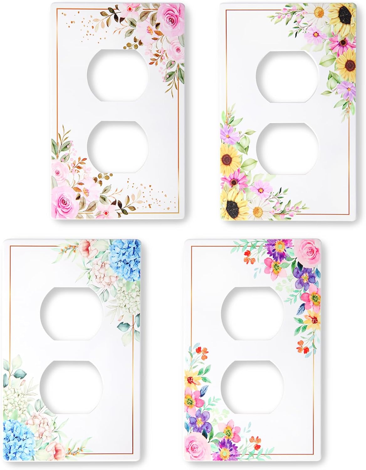 FANYINTY Decorative Art Light Switch Covers, Classic Floral Pattern ...