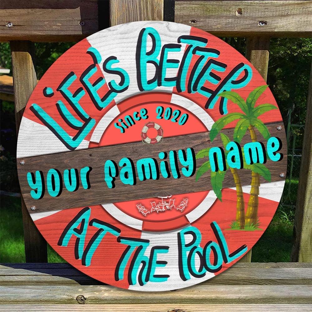 V VIBEPY Letrero de madera con texto en inglés Life’s Better At The ...