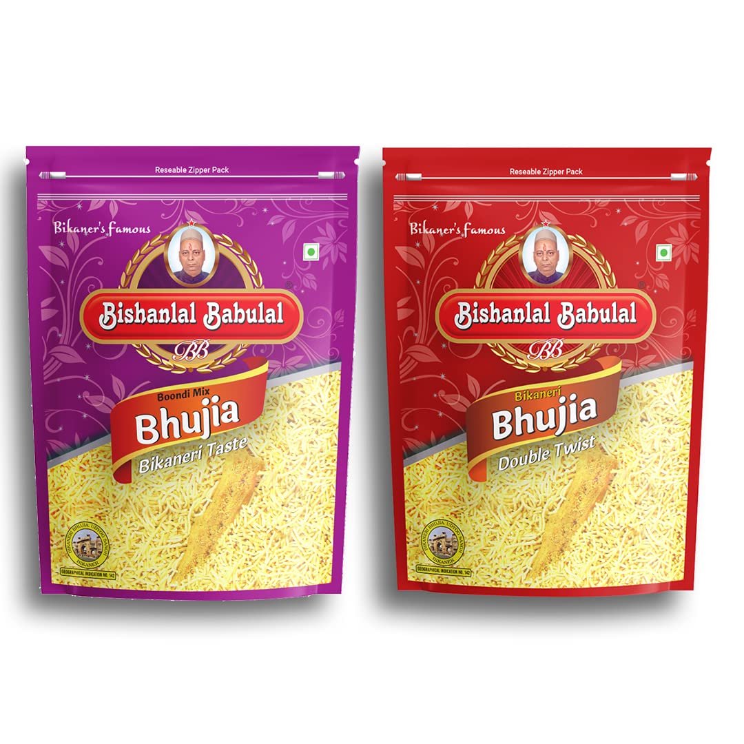 Buy Bishanlal Babulal | Boondi Mix Bhujia & Bikaneri Bhujia | 800Gm ...