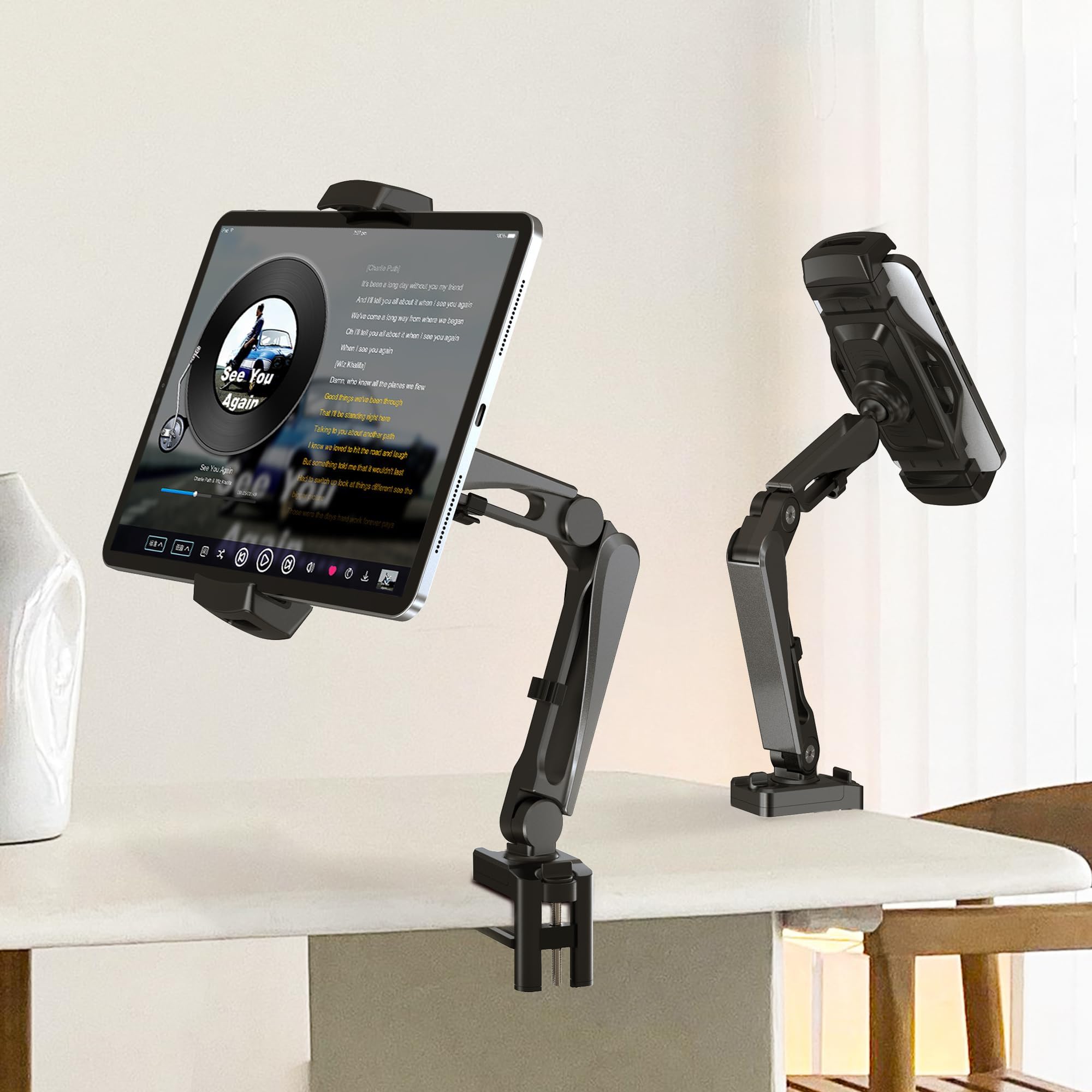 Amazon.com: Pinikox iPad Desk Mount Clamp, Multi-Angle Adjustable ...