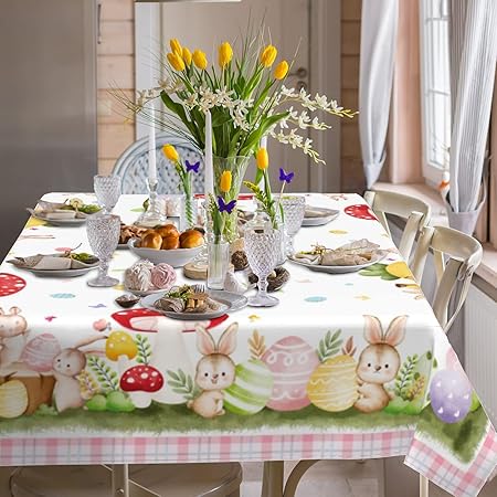 Amazon.com: Horaldaily Easter Tablecloth 60x84 Inch, Spring Flower ...