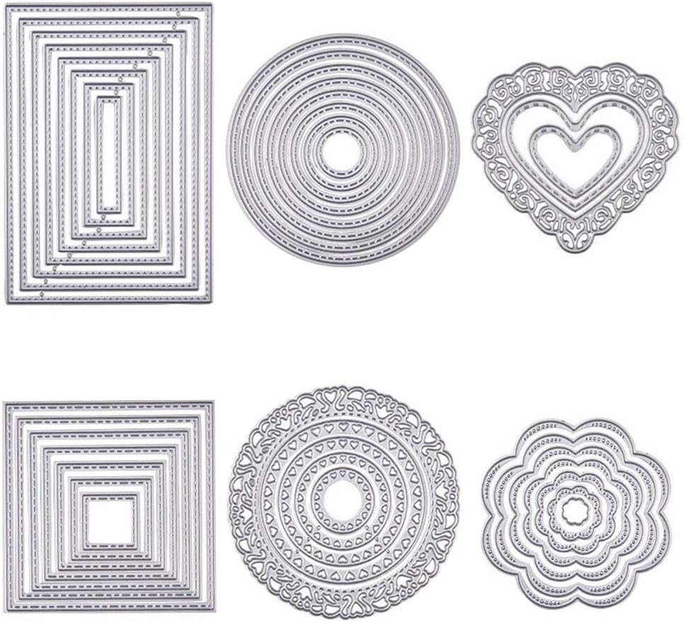 Amazon.com : Metal Geometric Figure Lables Cutting Dies,Square Circle ...