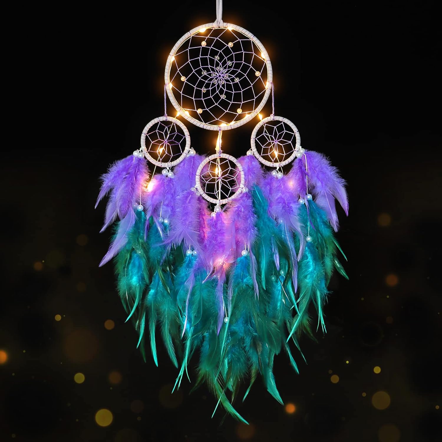 Amazon.com: LOMOHOO LED Light Up Dream Catcher with Lights Handmade ...