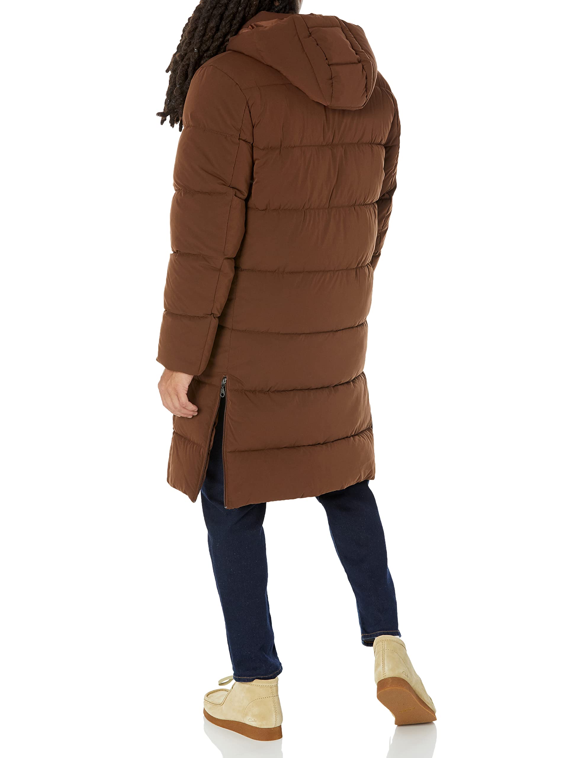 Amazon Essentials Men's Recycled Polyester Hooded Long Puffer