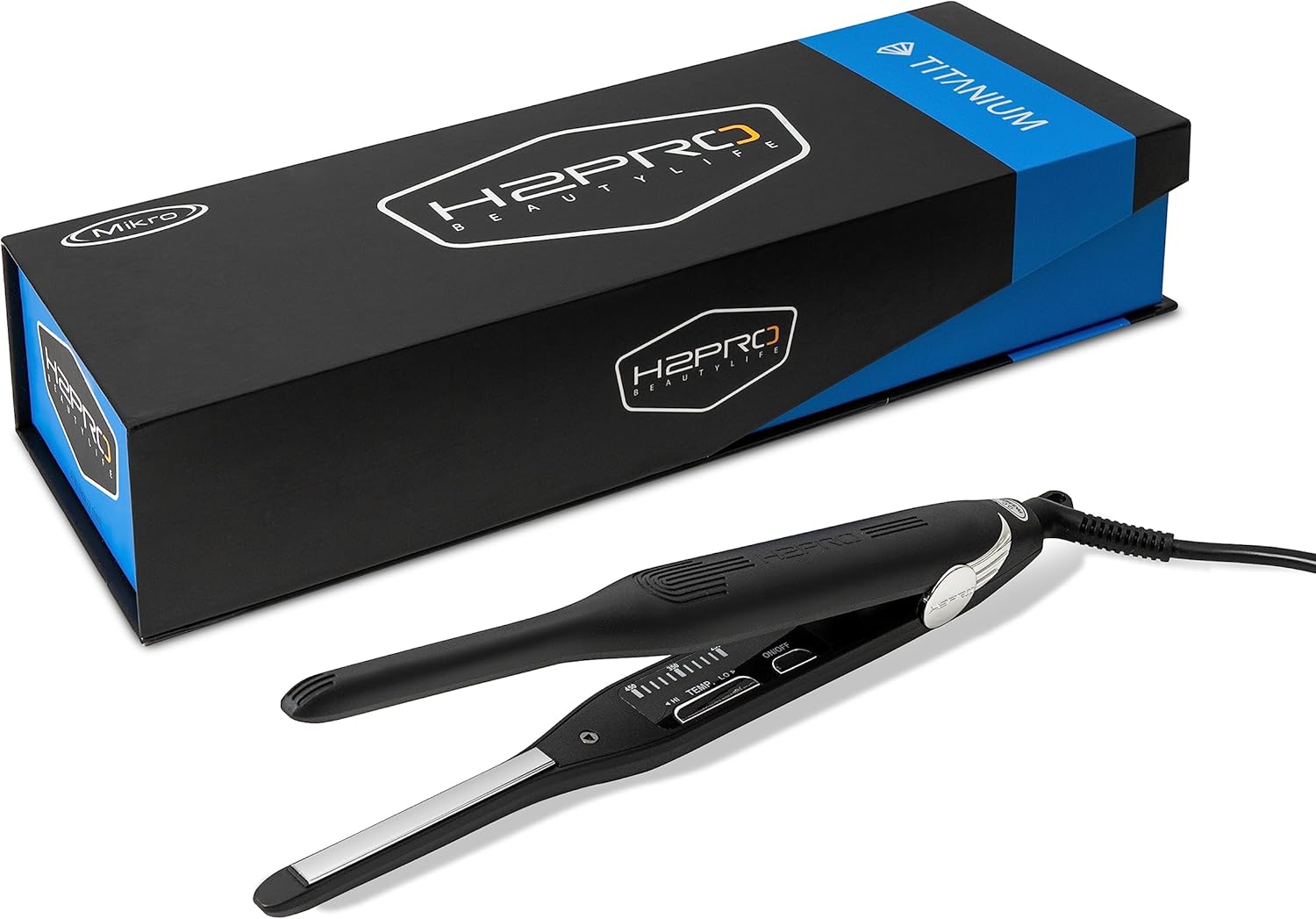 Amazon.com: H2PRO Black Diamond 3/10" Titanium Flat Iron Hair ...