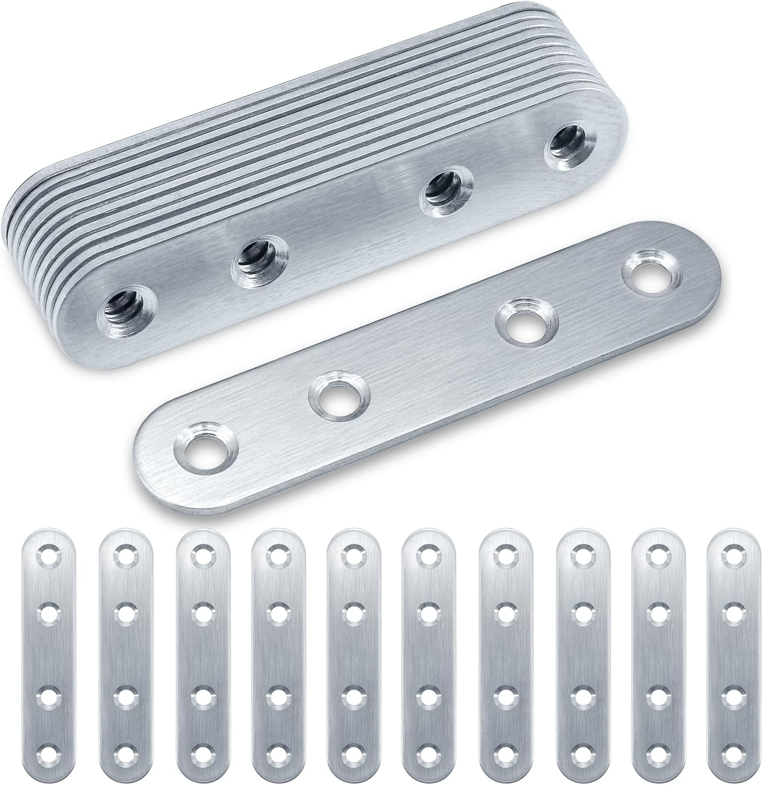 BINCKIN Metal Joining Plates for Wood, 80 × 40 × 1.8mm Stainless Steel ...