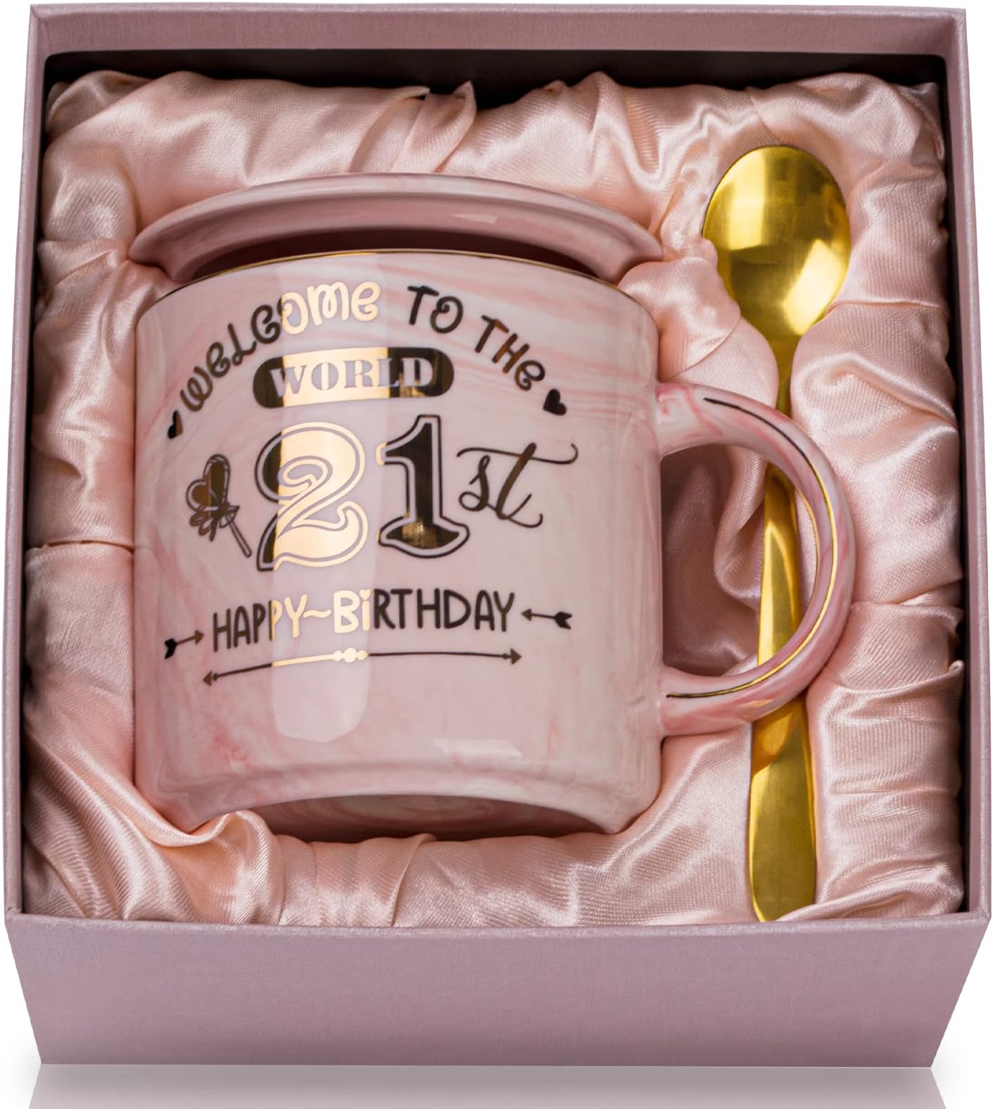 21st Birthday Gift Girls Mug Age Presents for Her Box Diamante Cute ...