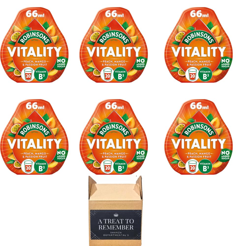 Robinsons Mini Squash No Added Sugar Low Calorie 6x66ml, Peach, Mango ...