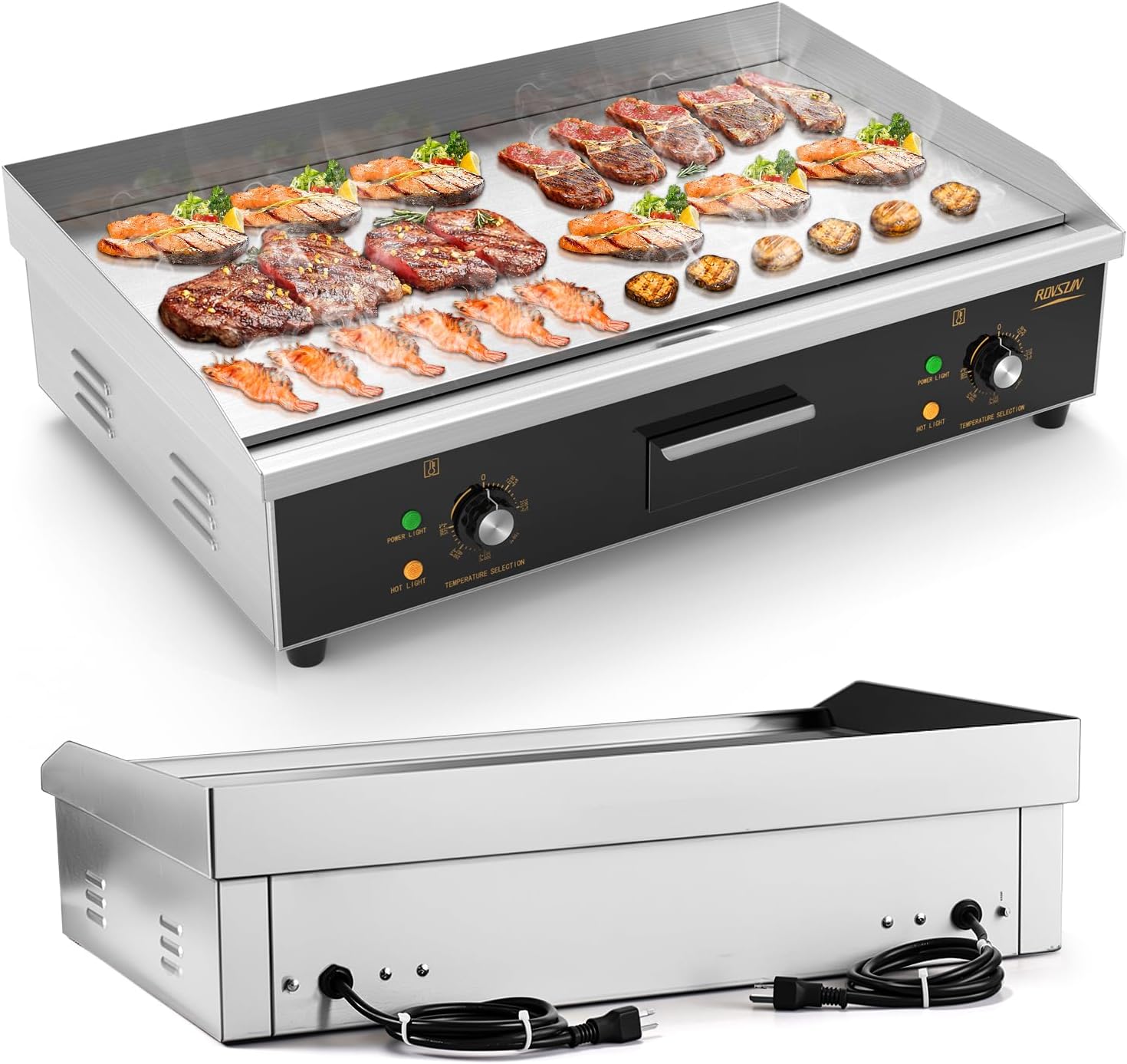 Amazon.com: ROVSUN 30" Electric Countertop Flat Top Griddle, 3000W ...