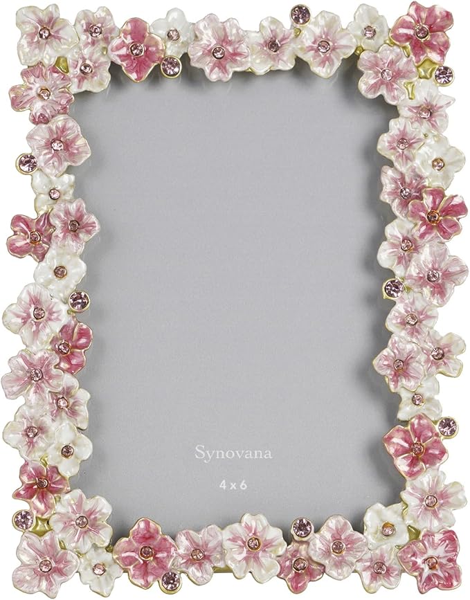 Amazon.com - Synovana Pink Flower Picture Frame 4x6 Blossom Photo Frame ...