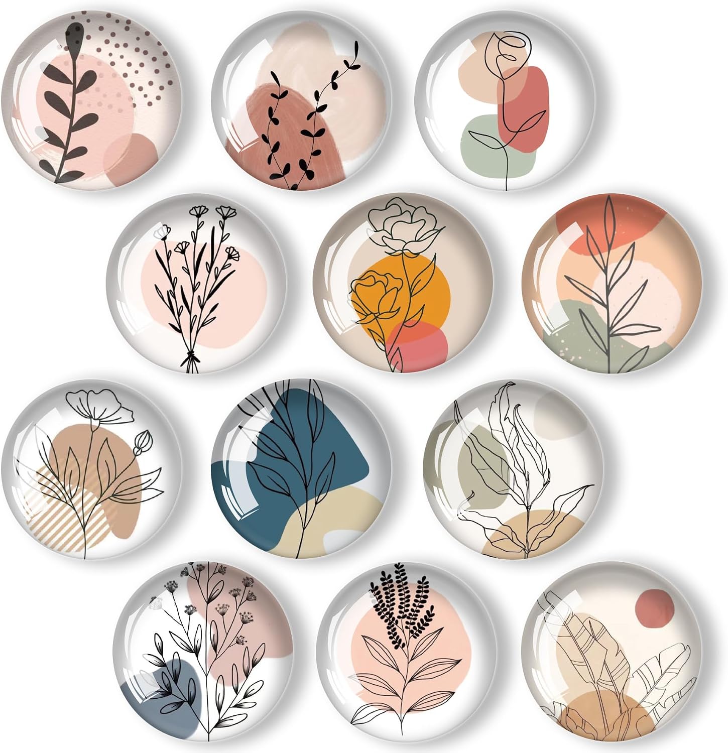 Amazon.com: Art Line Flower Refrigerator Magnets 12Pcs Glass Strong ...