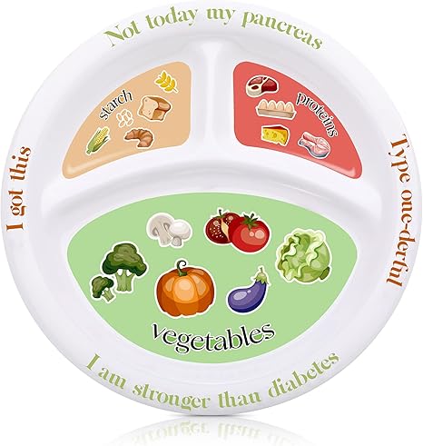 Amazon.com | Diabetic Portion Control Plate Divided Plates for Adults ...
