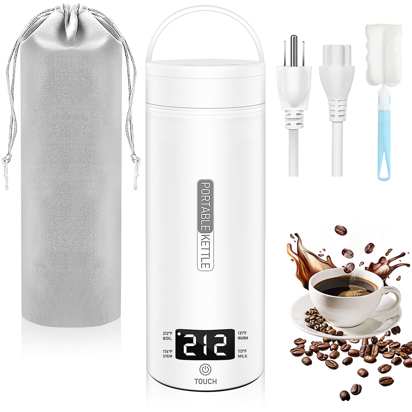 Portable Travel Electric Kettle, 500ml Small Mini Electric Kettle Tea ...