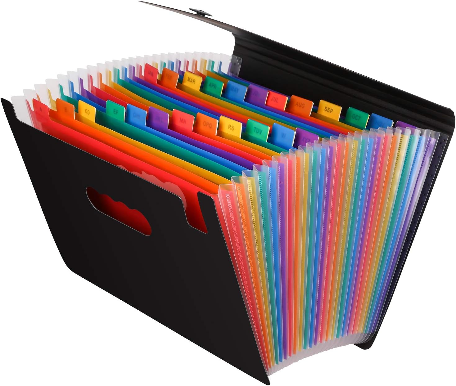 Expanding A4 File Folder Rainbow Colored Tags Accordion Document ...