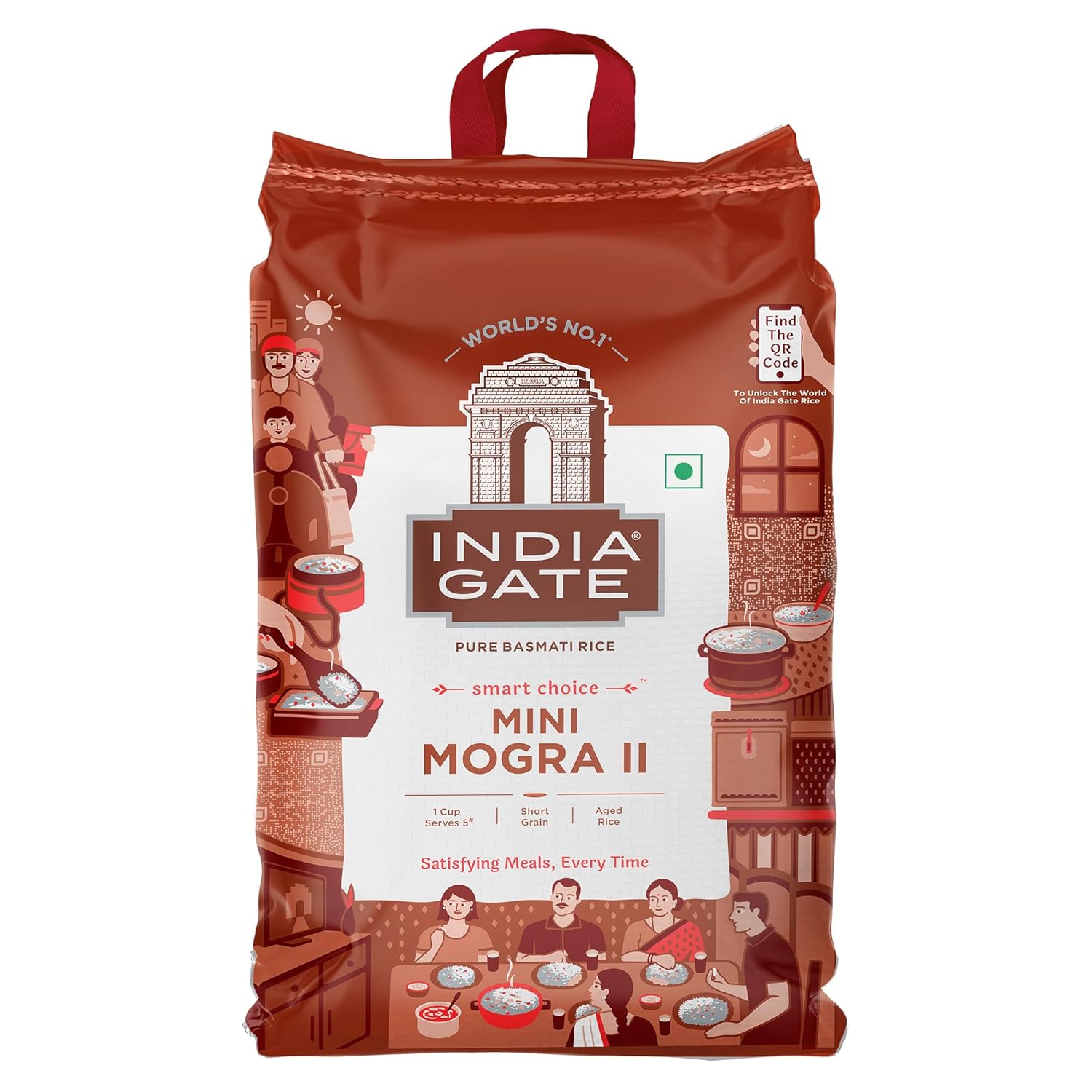 India Gate Mini Mogra II Aged Broken Grain Basmati Rice, 5 Kg pack ...