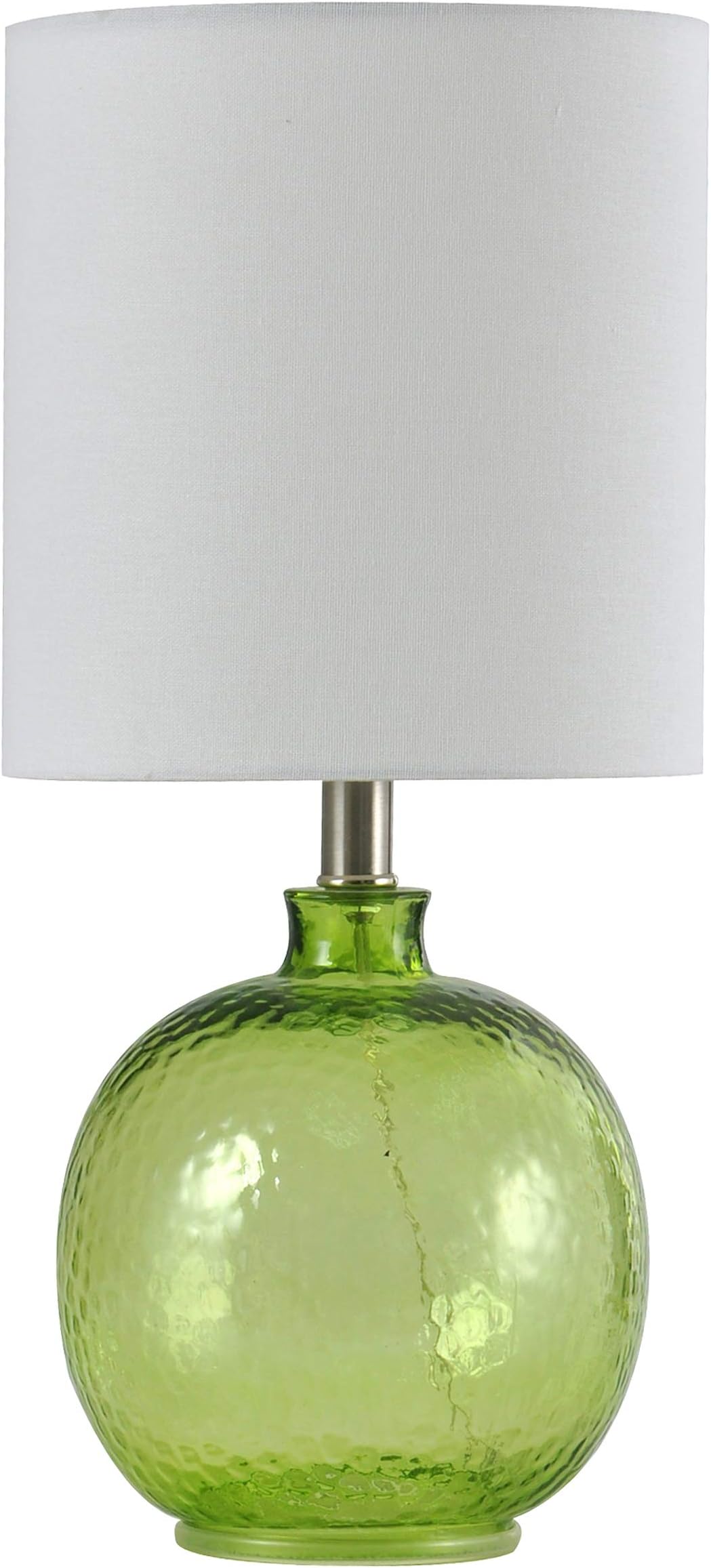 Amazon.com: Creative Co-Op Green Glass Table Lamp with White Drum Shade ...