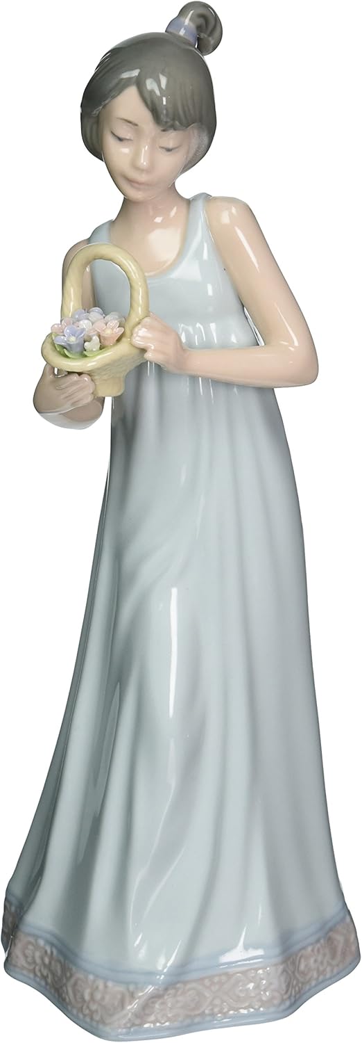 Amazon.com: Cosmos 10387 Girl Holding Flower Basket Ceramic Figurine ...