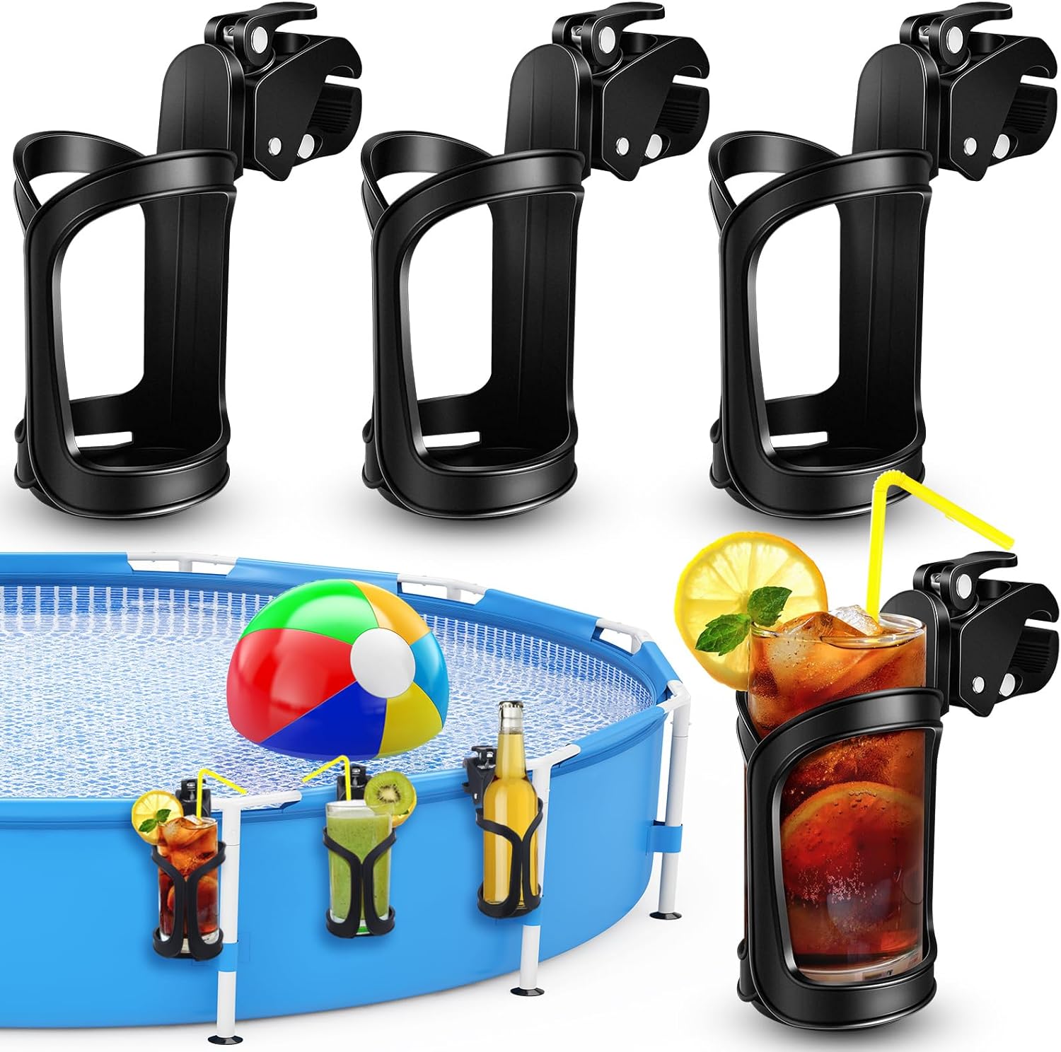 Amazon.com: Yiyiring 4 Pcs Poolside Cup Holders for Above Ground Pools ...