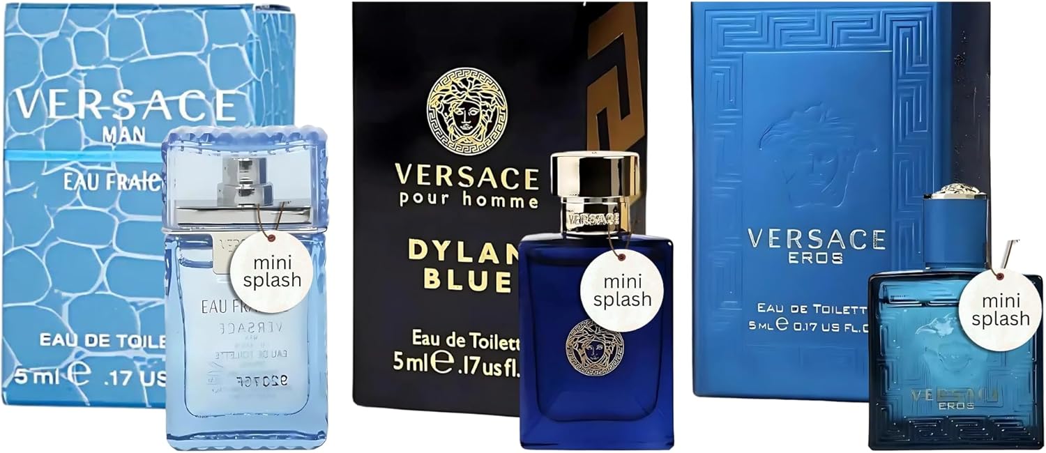 Versace Miniature Variety Trio Collection Perfume Gift Set for Men ...