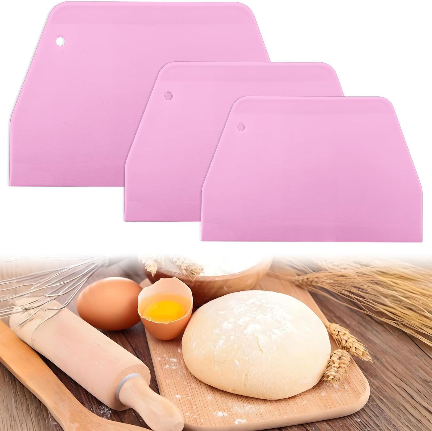 Amazon.com: Dough and Bowl Scraper Plastic Bench Scraper for Baking ...