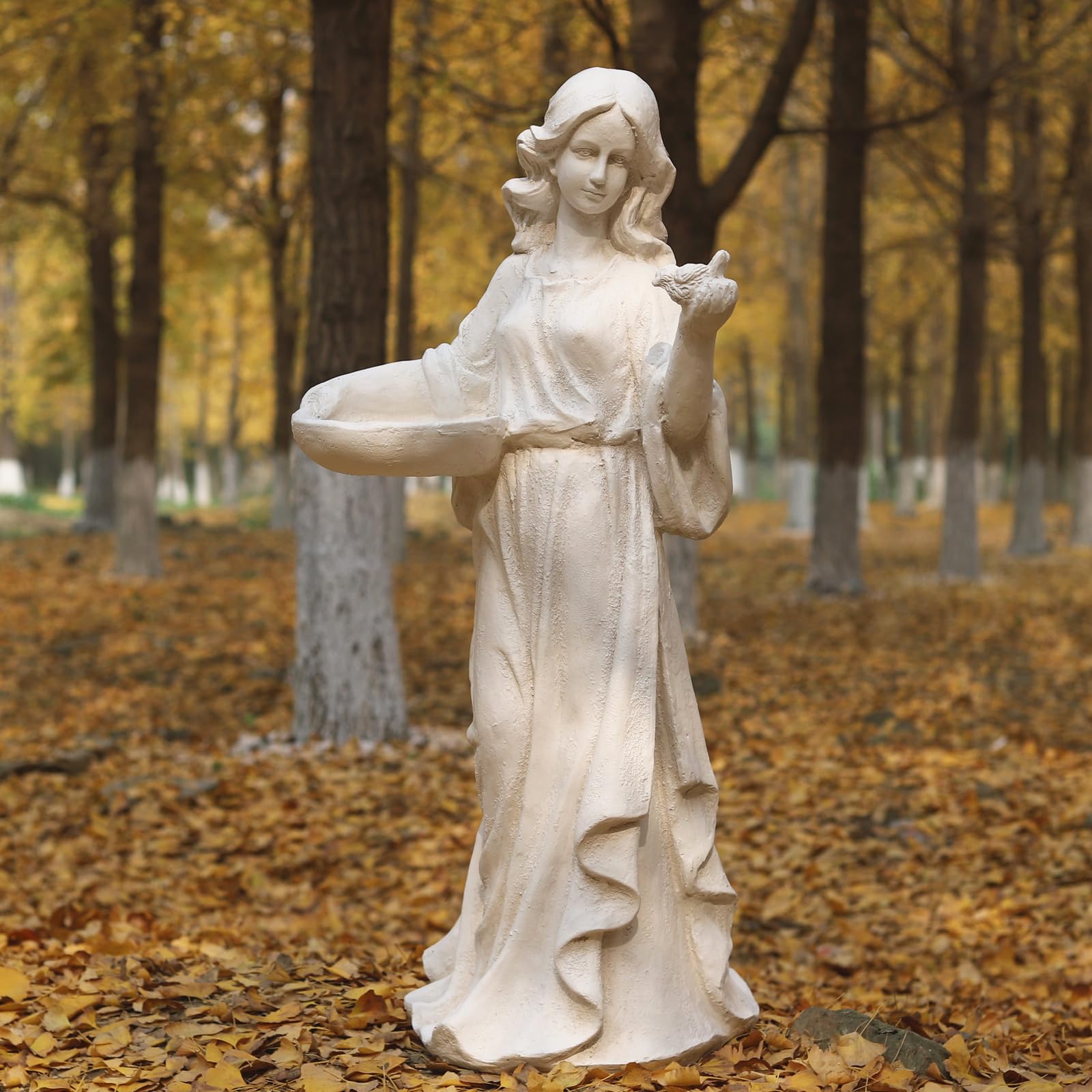 Earth Nymph Wood Carving Wood Nymph Sculpture Dark Bronze Resin Garden
