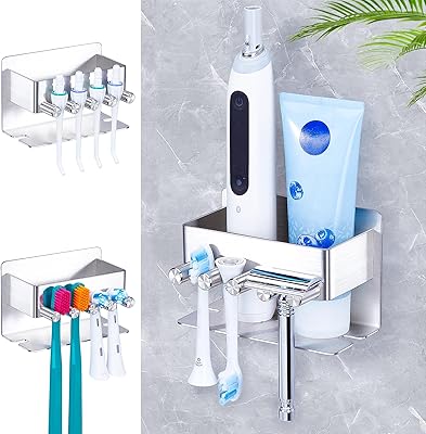 Amazon.com: Linkidea 2 Pack Electric Toothbrush Holder Wall Mounted ...