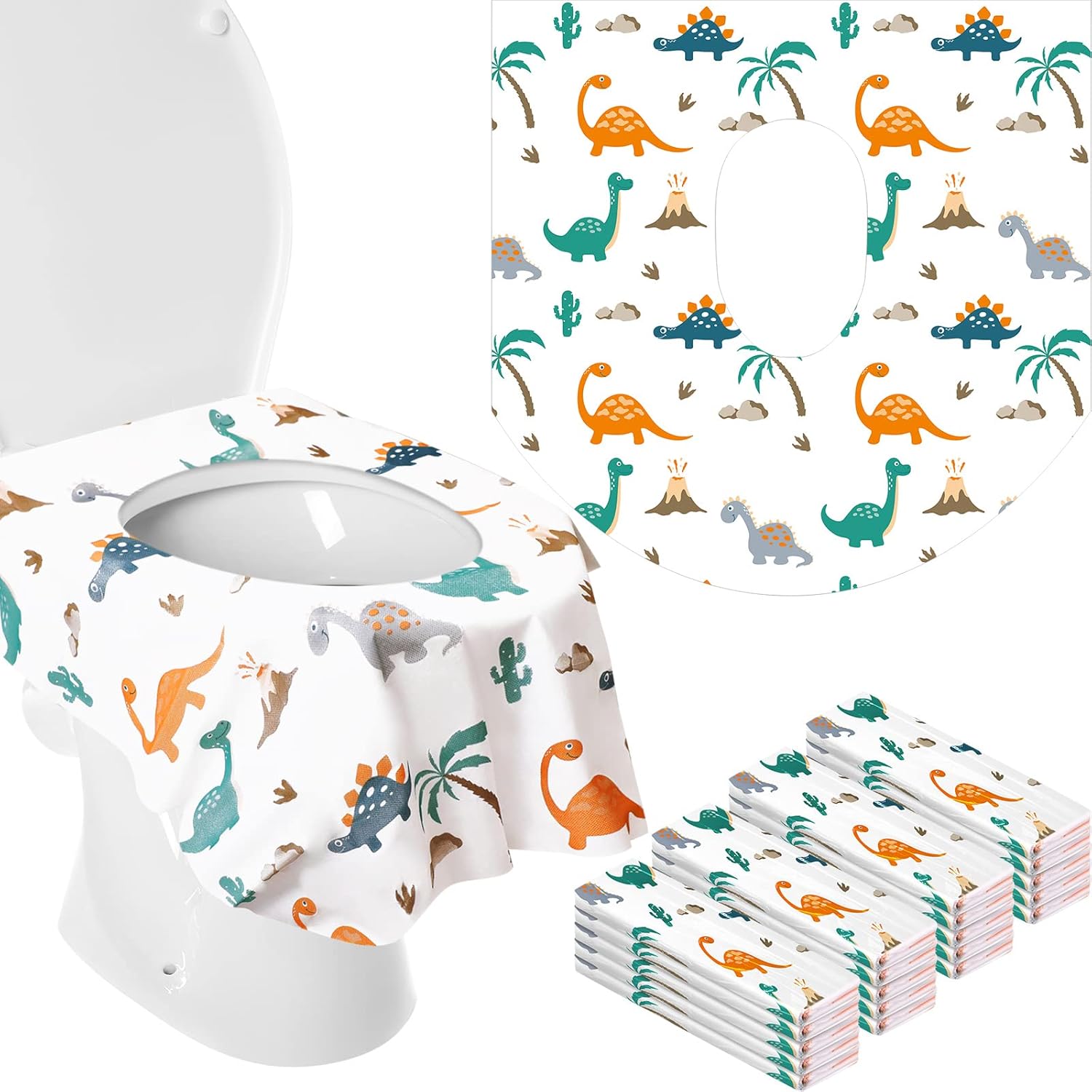 Amazon.com : 50 Pcs Toilet Seat Covers Disposable for Kids Toddler ...