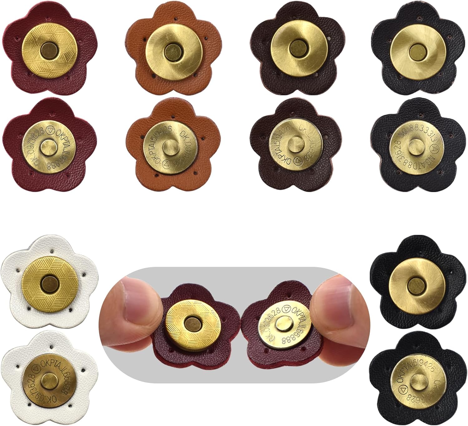 Amazon.com: SHRJ 6 Set PU Leather Magnetic Buttons Snap Magnetic Bag ...