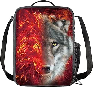 Amazon.com: ZPINXIGN Wolf Boys Lunch Bag Insulated Lunch Box Kids ...