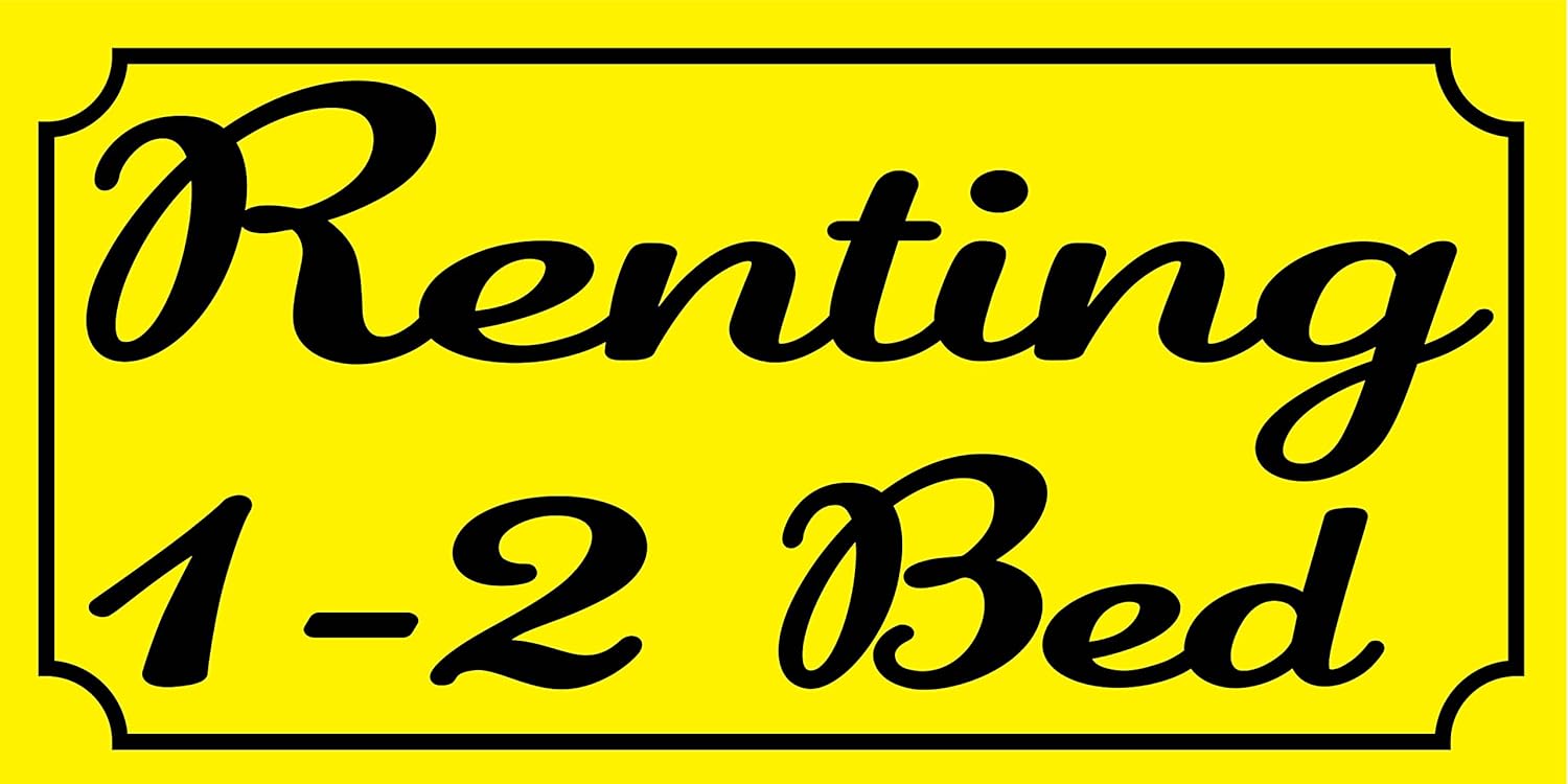 Amazon.com: Pre-Printed Renting 1-2 Bed Banner - Solid - Yellow (10' x ...