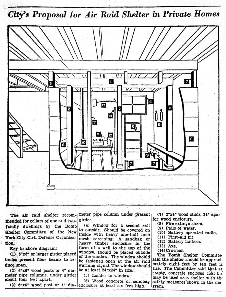 Amazon.com: Bomb Shelter C1955 Ndiagram Of A Basement Bomb Shelter ...