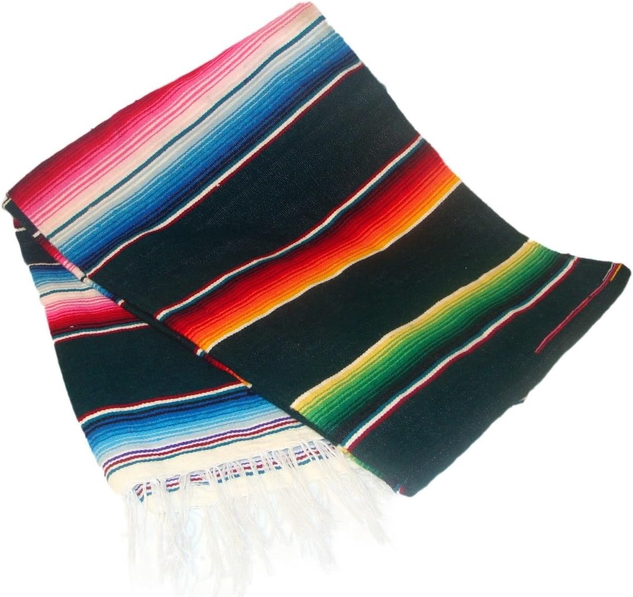 Amazon.com: Sanyork Fair Trade Green Sarape Style Falsa Blanket Classic ...
