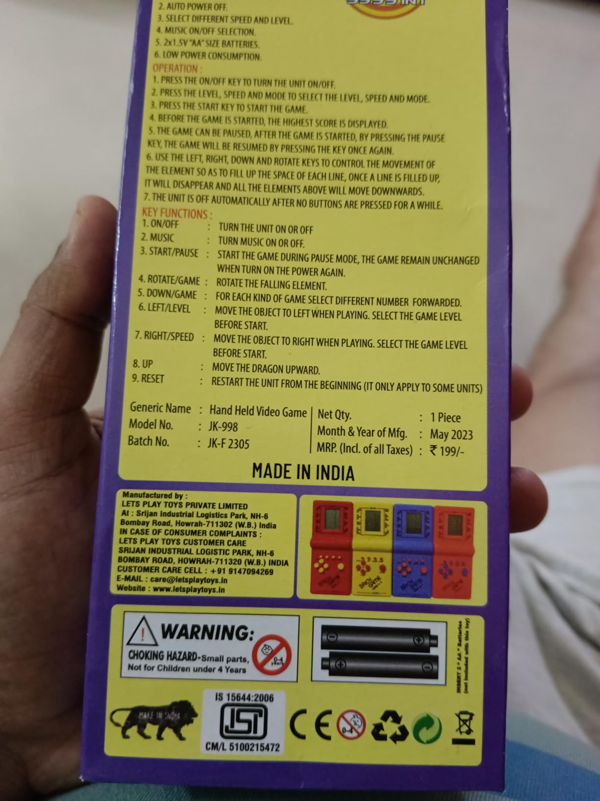 Thyana's Handheld Portable Indoor and Outdoor Brick Gaming Console 9999 ...