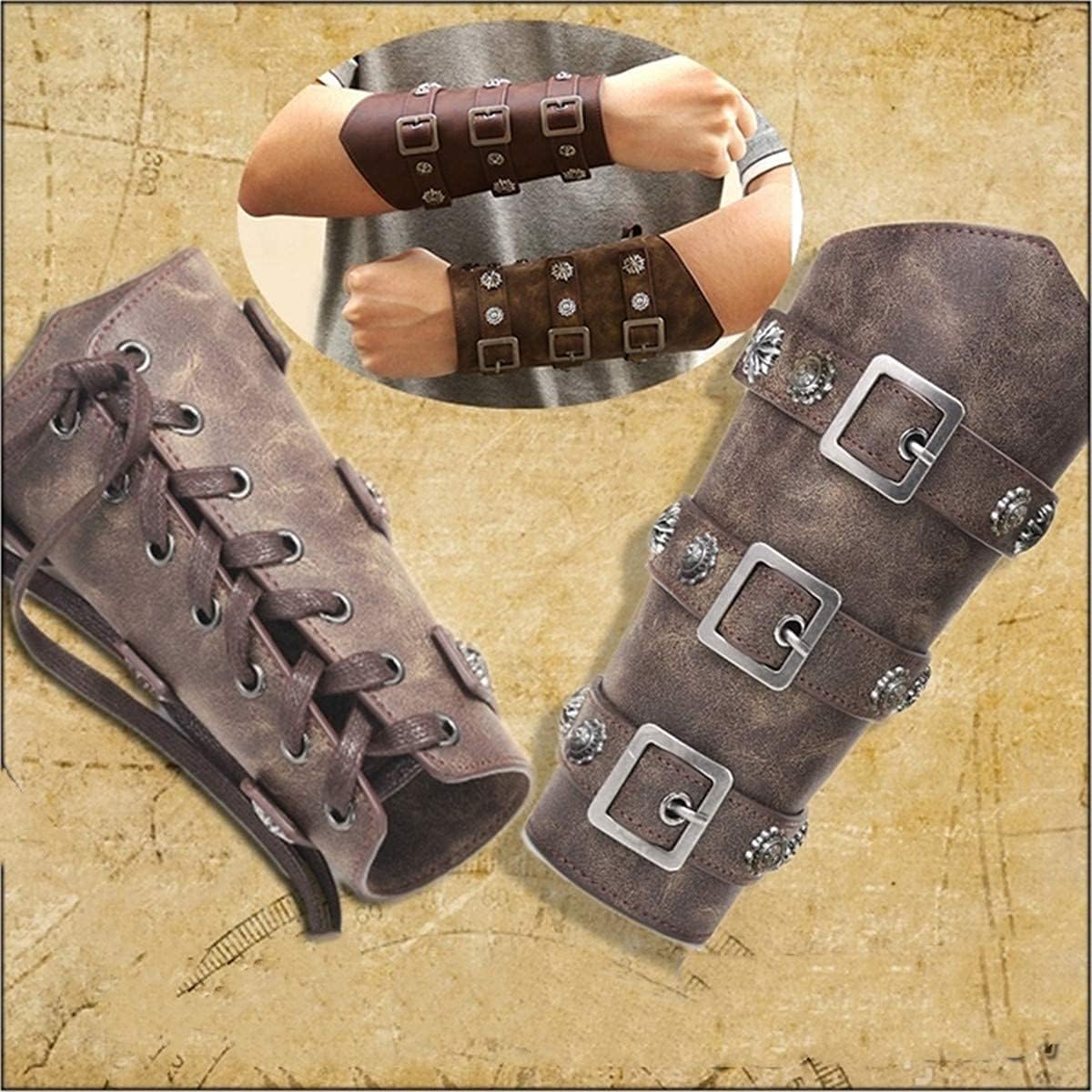 ITODA PU Leather Medieval Arm Guard Knight Gauntlet Armor Wristband ...
