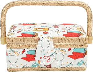 Amazon.com: Sewing Basket 19 x 13 x 9cm Medium Sewing Box with ...